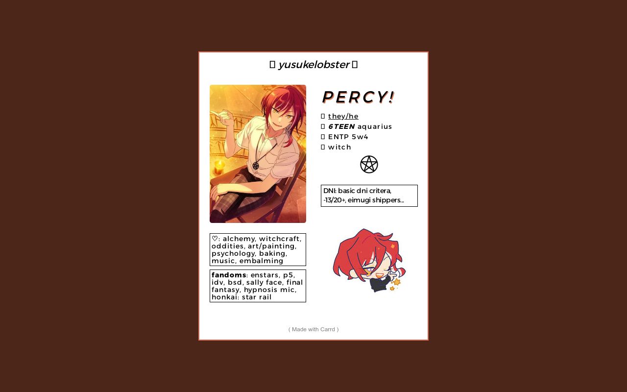 percy's carrd
